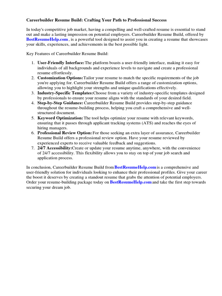 Careerbuilder Resume Builder | PDF | Résumé | Artificial Intelligence