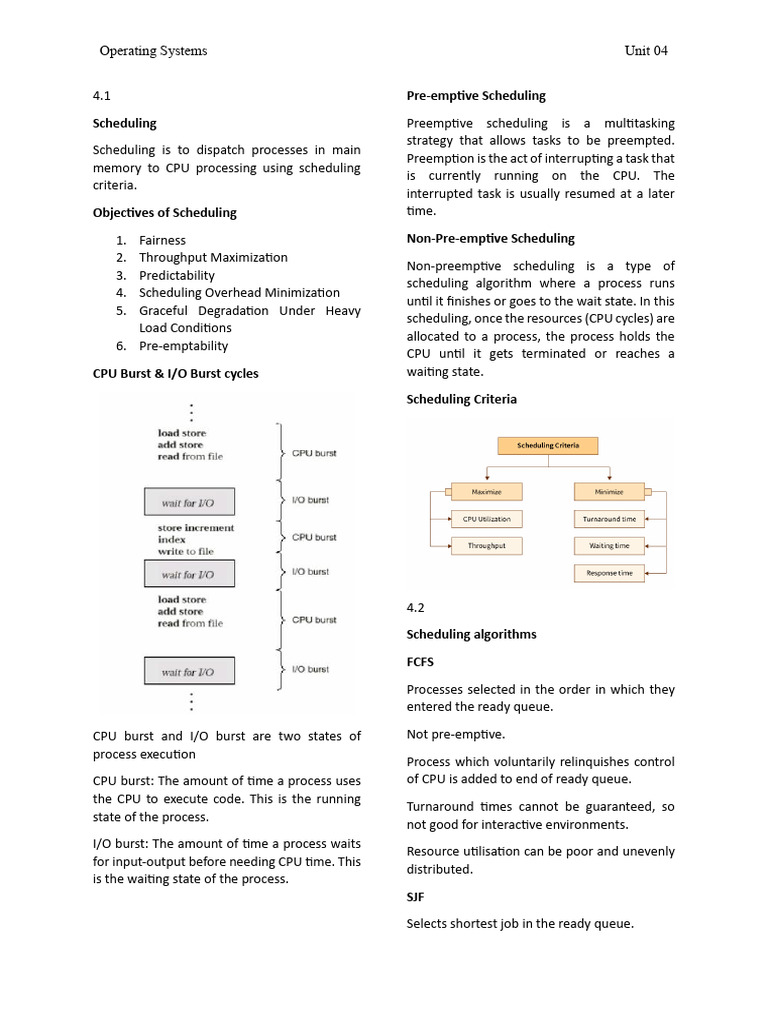 Unit 4 Pdf Scheduling Computing Process Computing 