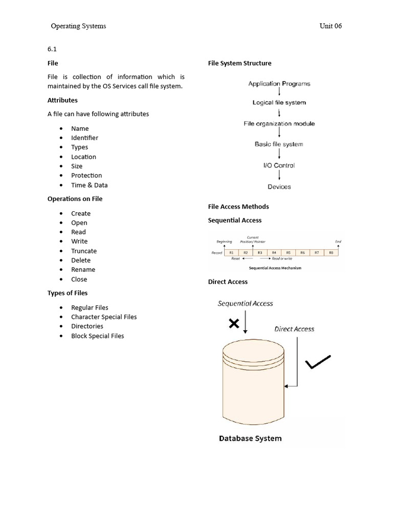 Operating System Unit 6 | Download Free PDF | Computer File | File System