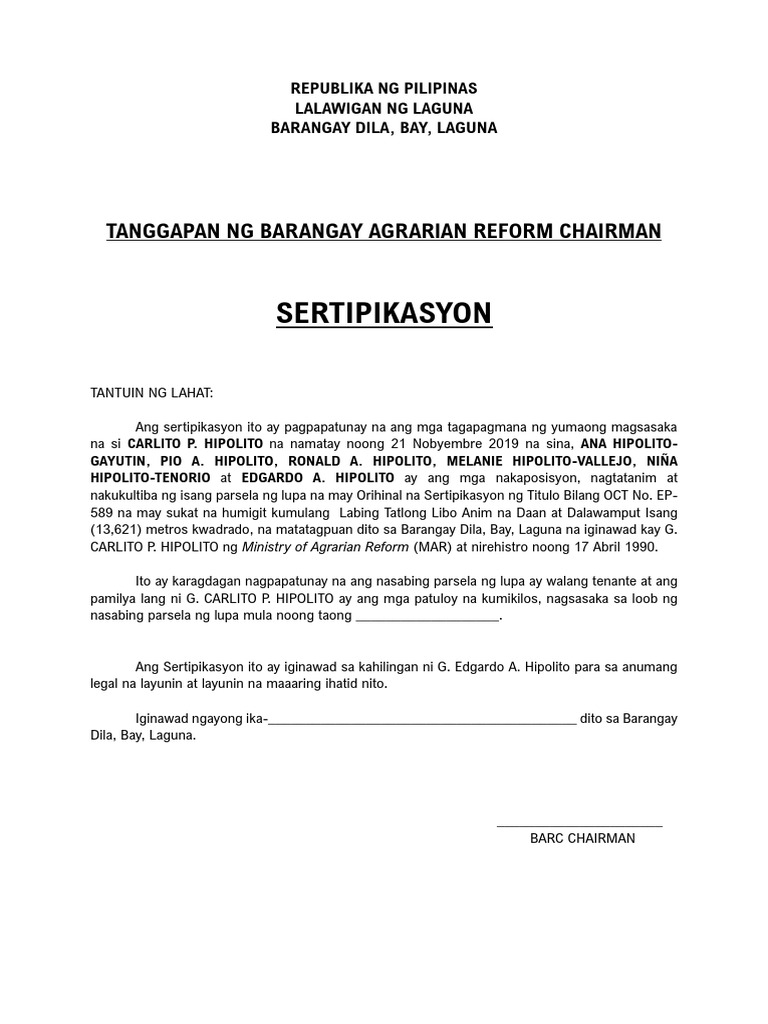 Draft BARC Cert | PDF