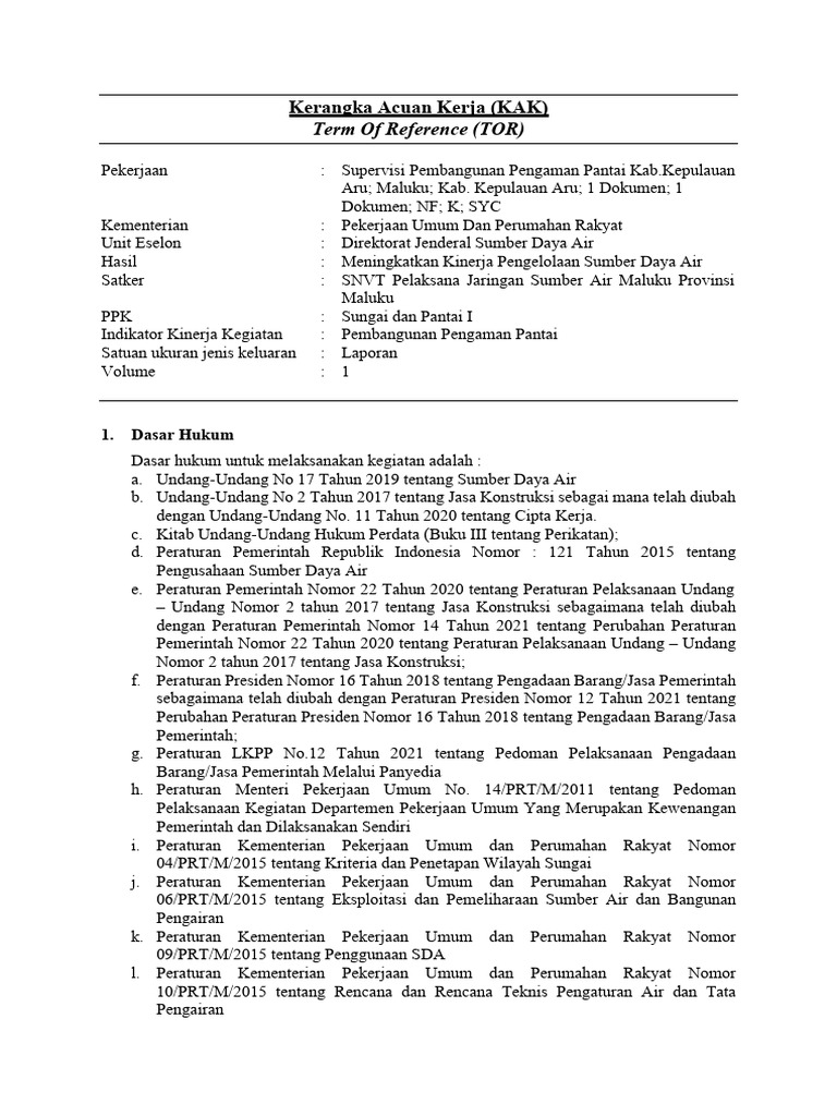 KAKSupervisi Kab. Kepulauan Aru | PDF