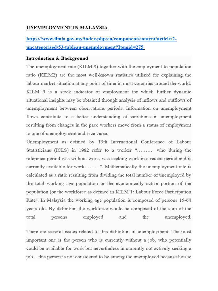 UNEMPLOYMENT | Download Free PDF | Unemployment | Workforce