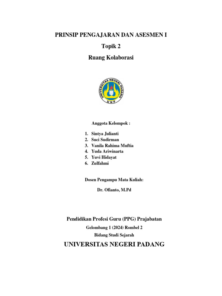 Topik 2 Ruang Kolaborasi Tugas Kelompok 2.1. Telaah Instrumen (1) Prinsip Pengajaran Dan Asesmen ...