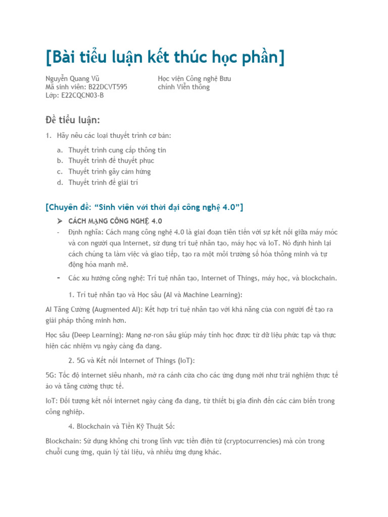 (Bàitiulunktthúchcphn ể ậ ế ọ ầ) : Đ ti u lu n: ề ể ậ | PDF