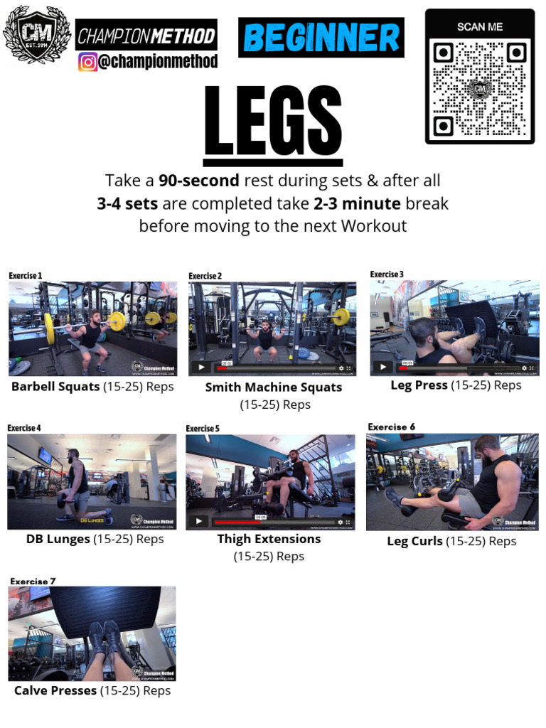 Leg Workouts | PDF | Management Of Obesity | Weight