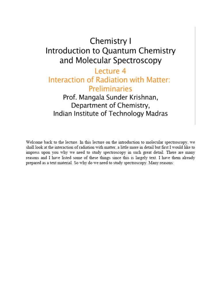 Lec 4 | PDF | Chemical Polarity | Spectroscopy