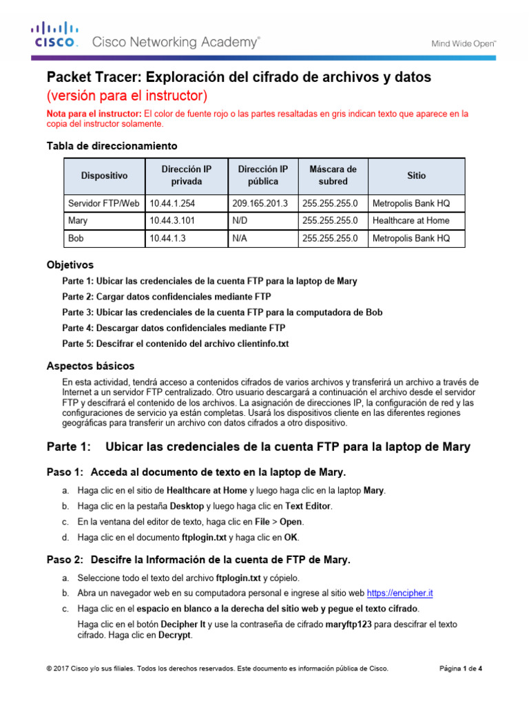 2.5.2.6 Packet Tracer - Exploring File and Data Encryption - ILM | PDF ... 2.5.2.6 Packet Tracer - Exploring File and Data Encryption - ILM | PDF ...