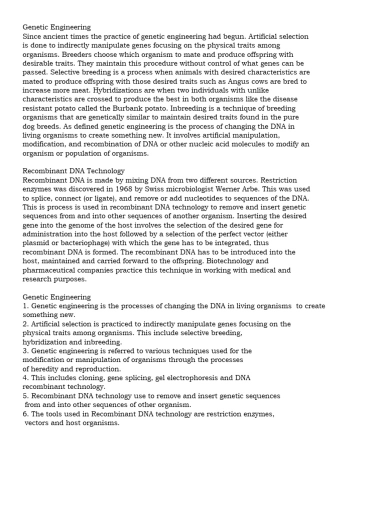 Genetic Engineering | PDF | Genetic Engineering | Molecular Cloning