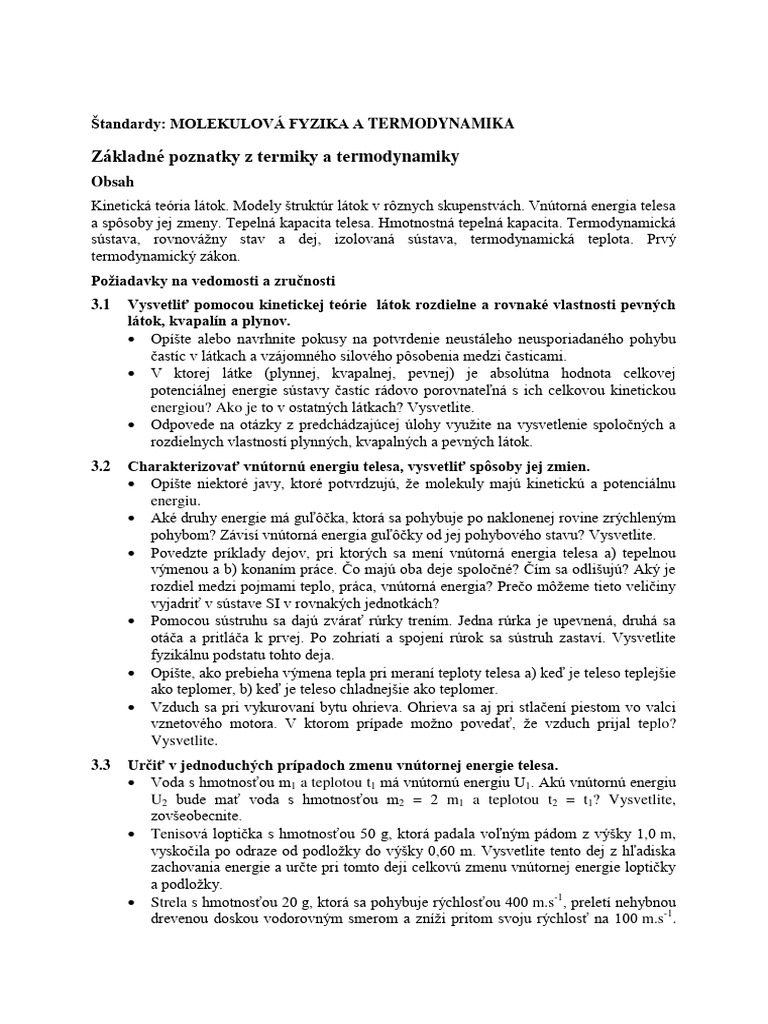 Standardy - Molekul Fyzika | PDF