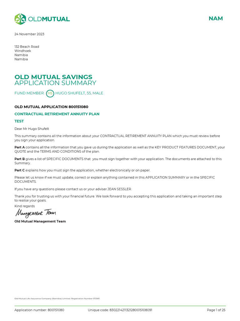Old Mutual Savings: Application Summary | PDF | Investment Fund | Life ...