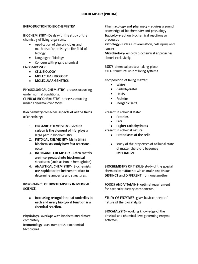 Introduction To Biochemistry | Download Free PDF | Biochemistry | Chemistry