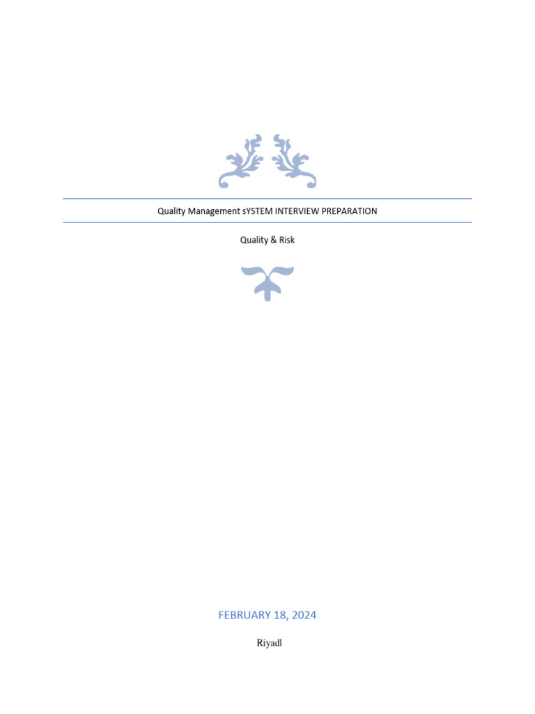 QMS Interview Preparation Guide | PDF | Quality Management System ...
