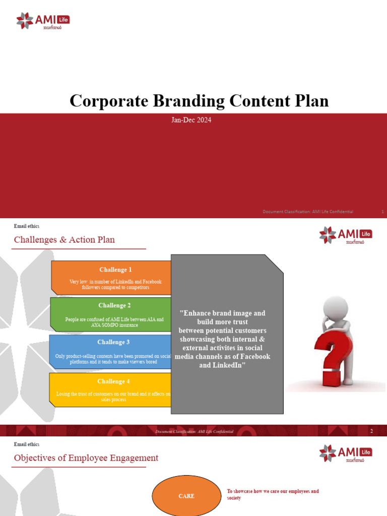 Corporate Branding Content Calendar | PDF | Linked In | Brand