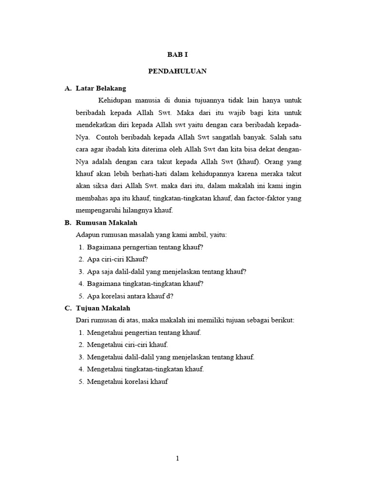 Makalah Khauf Dan Raja | PDF