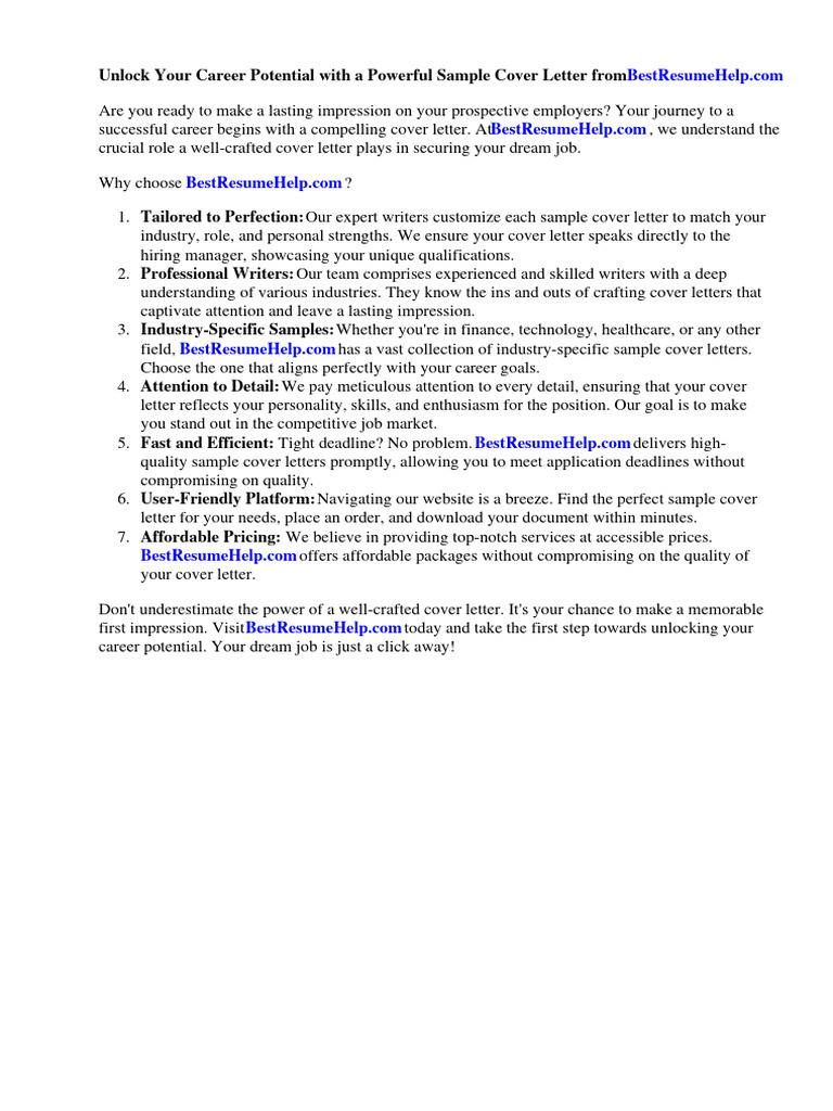 Sample Cover Letter Template Free | PDF | Résumé | Page Layout