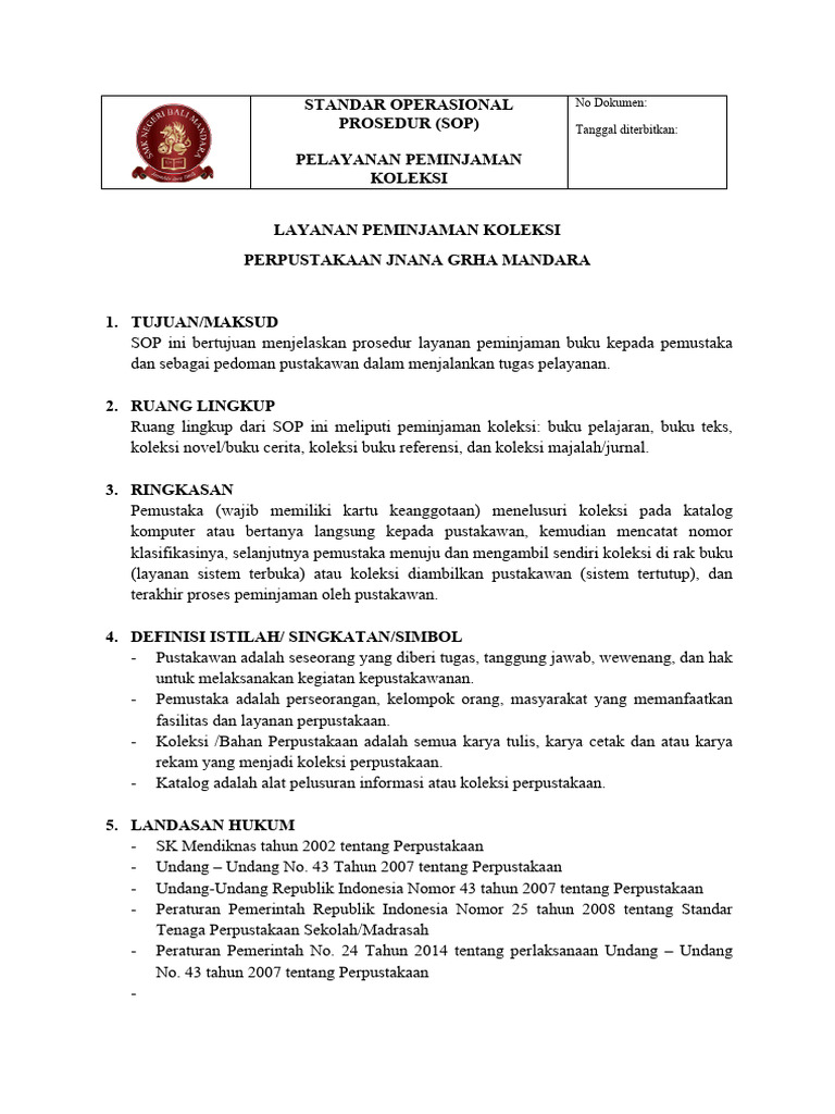 Standar Operasional Prosedur | PDF