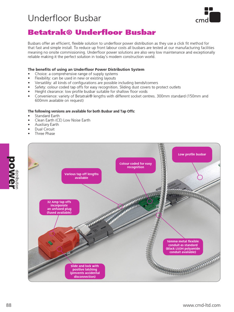 Betatrak Underfloor Busbar CMD Product Catalogue 2017 | PDF ...