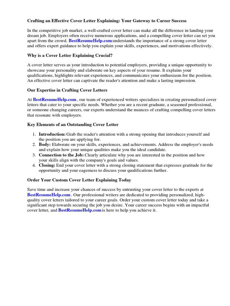 Cover Letter Explaining Multiple Jobs | PDF | Résumé | Expert