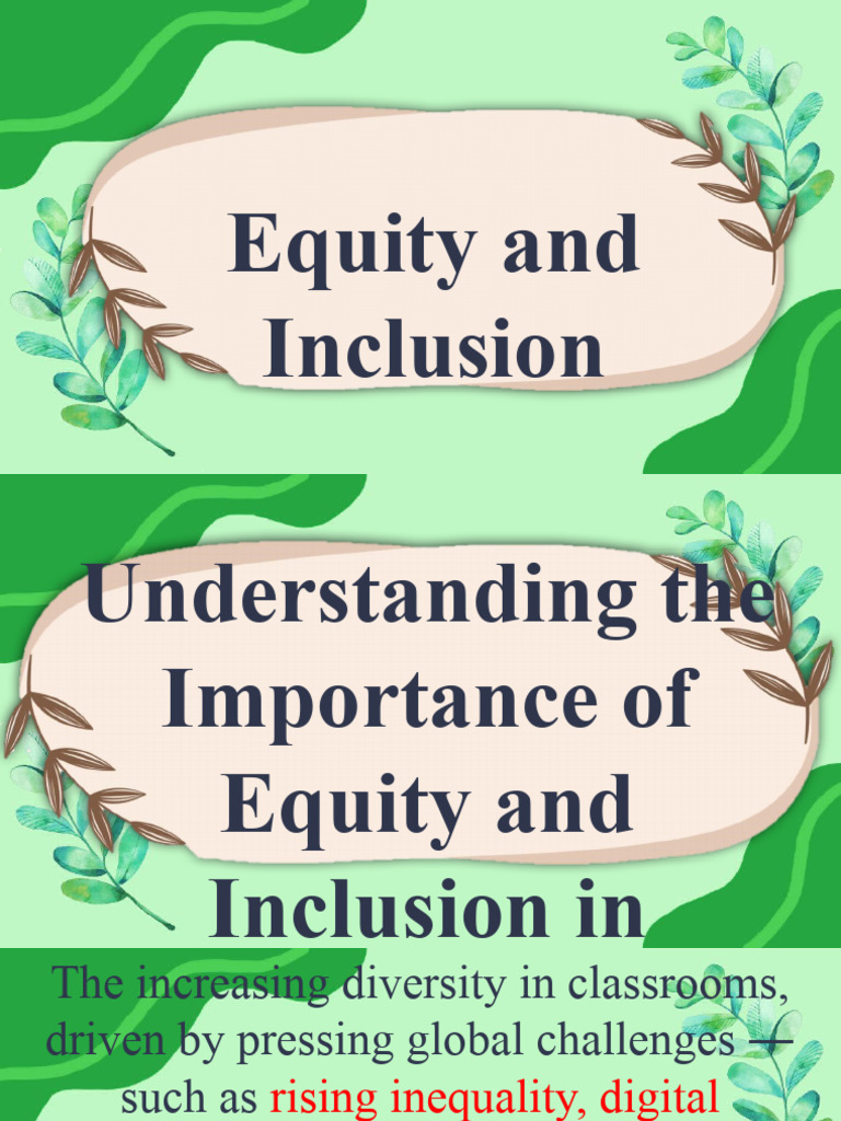 Equity and Inclusion in Education Guide | PDF | Inclusion (Education ...