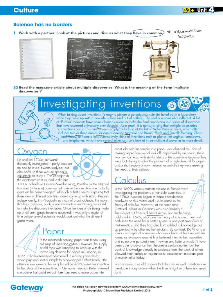 İREM AKANLAR - B2+ UNIT 4 Culture | PDF | Invention | Calculus