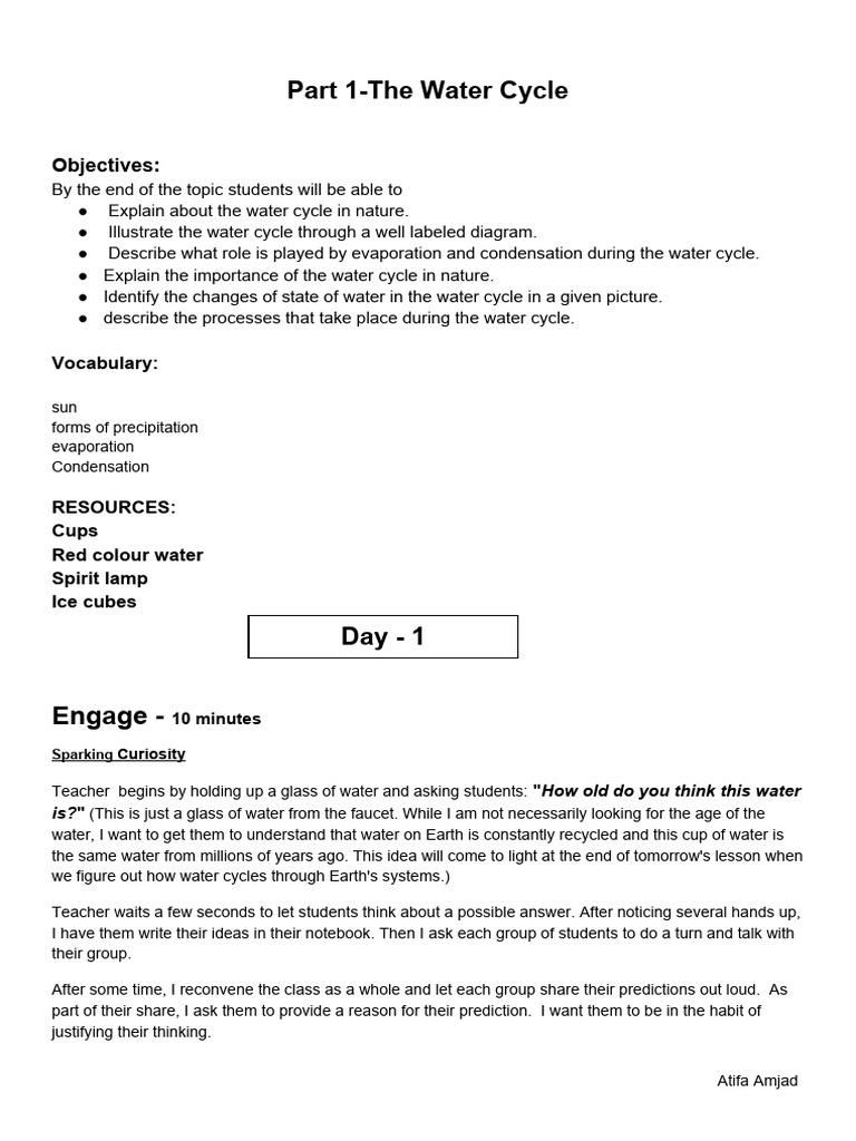 Part 1-The Water Cycle | PDF | Water | Evaporation