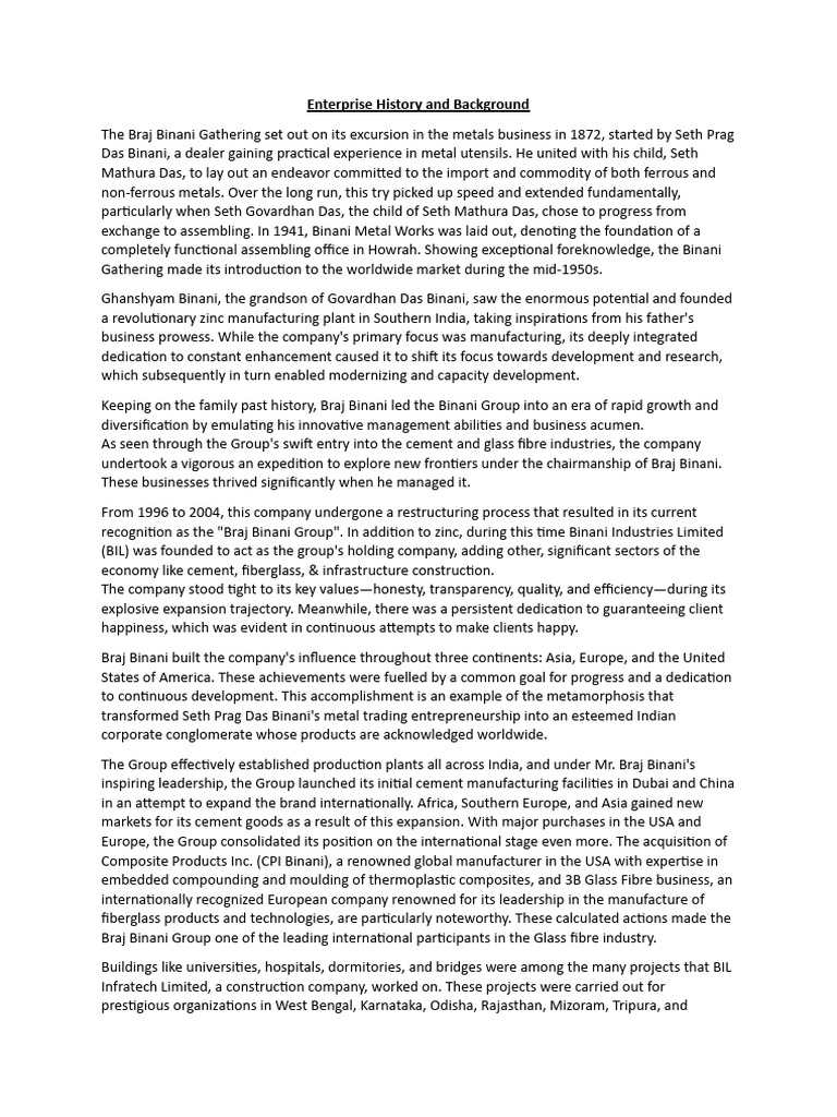 Intro of Binani | PDF | Economies