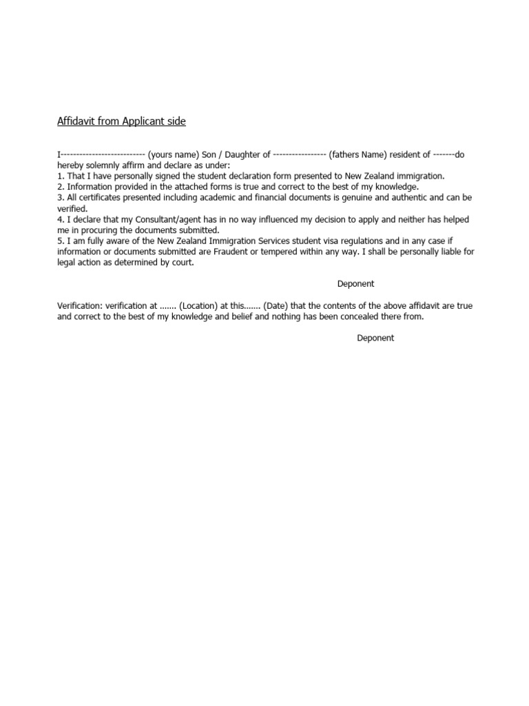 Affidavit Format From Student 7 | PDF