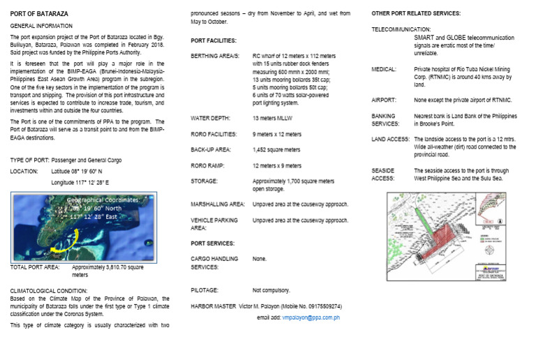 Overview of Bataraza Port Facilities | PDF | Port | Transport