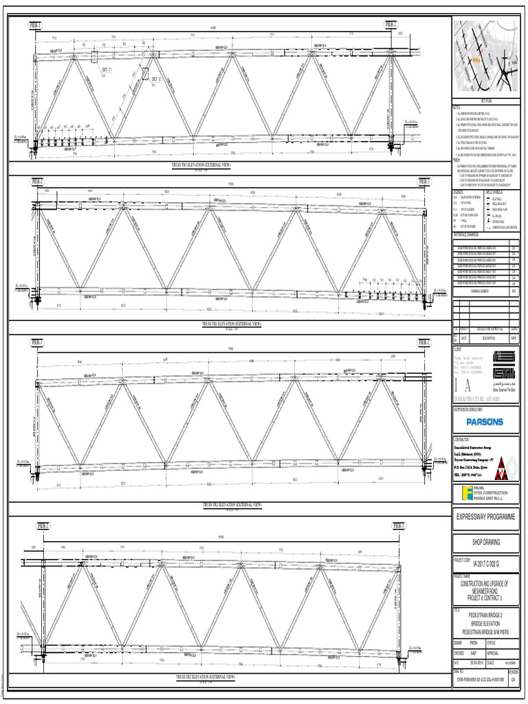 Mesaimeer Road Pedestrian Bridge Drawing | PDF | Metals | Materials