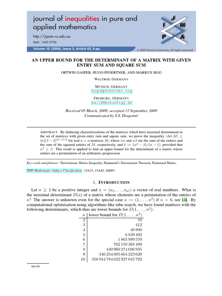 Structure Matrix | PDF | Matrix (Mathematics) | Determinant