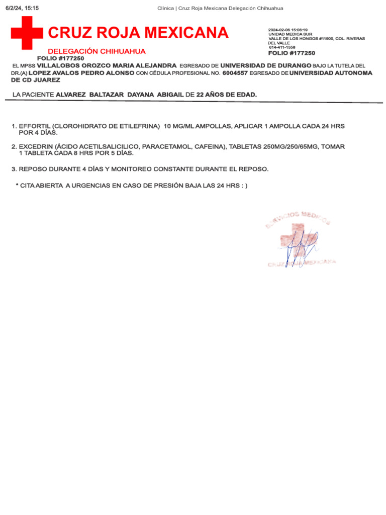 Tratamiento Médico en Cruz Roja Chihuahua | PDF | Hogar, jardinería y bricolaje | Salud y bienestar