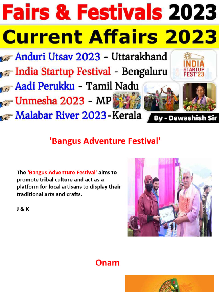 Fair & Festivals 2023 Current Affairs | PDF