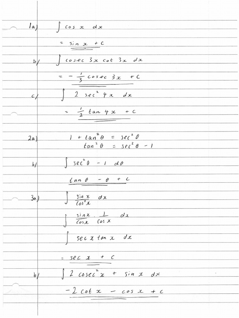P4 Integration (Trigonometry) MS | PDF