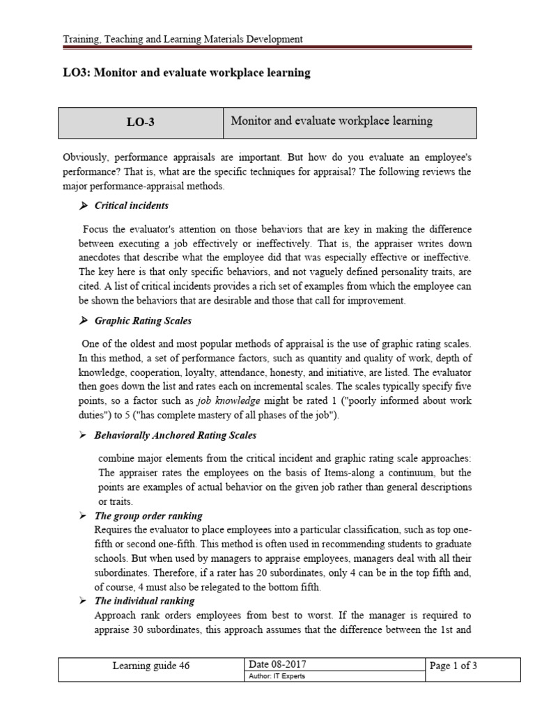 Lead Small Team LO3 | PDF | Performance Appraisal | Cognitive Psychology