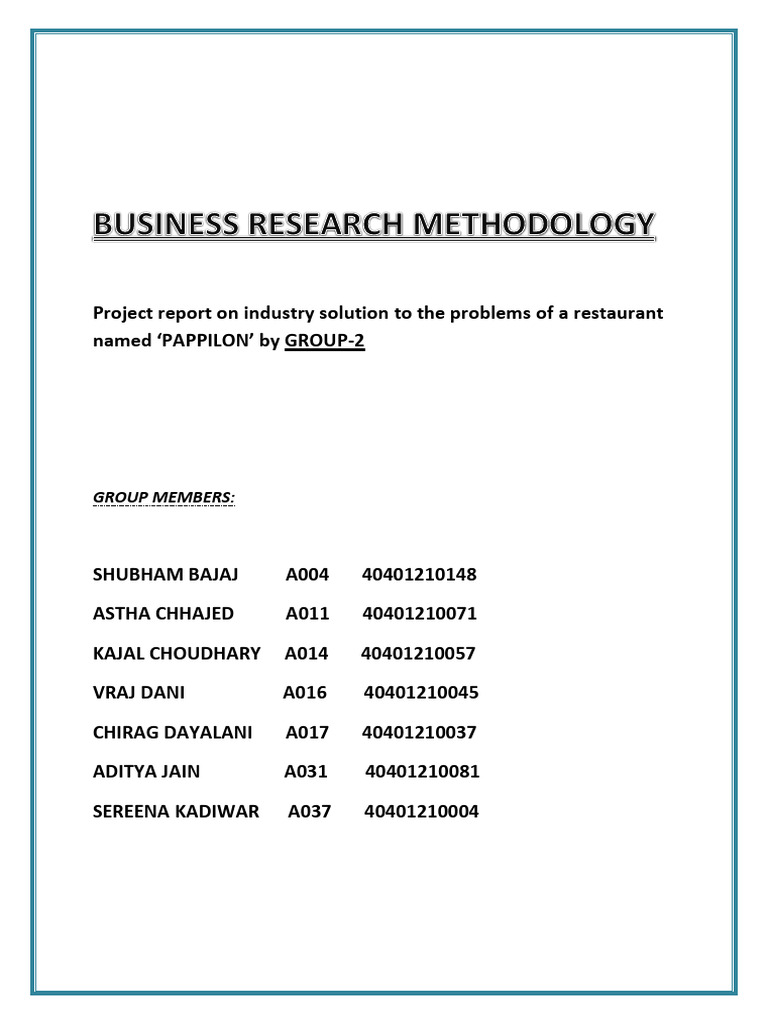 BRM Project Report | PDF | Menu | Thought