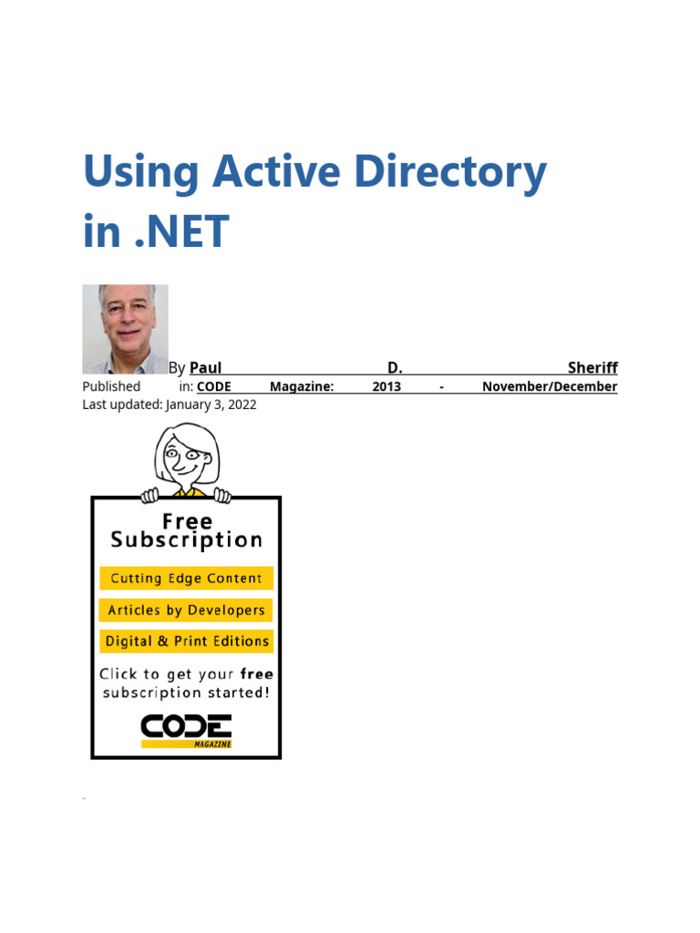 Using Active Directory in | PDF | Active Directory | User (Computing) Using Active Directory in | PDF | Active Directory | User (Computing)