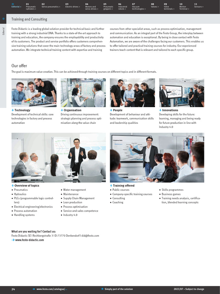 Festo Didactic Training Solutions Overview | PDF | Automation | Programmable Logic Controller