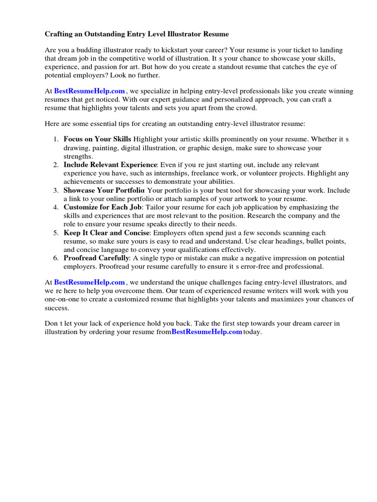 Entry-Level Illustrator Resume Tips | PDF | Résumé | Adobe Illustrator