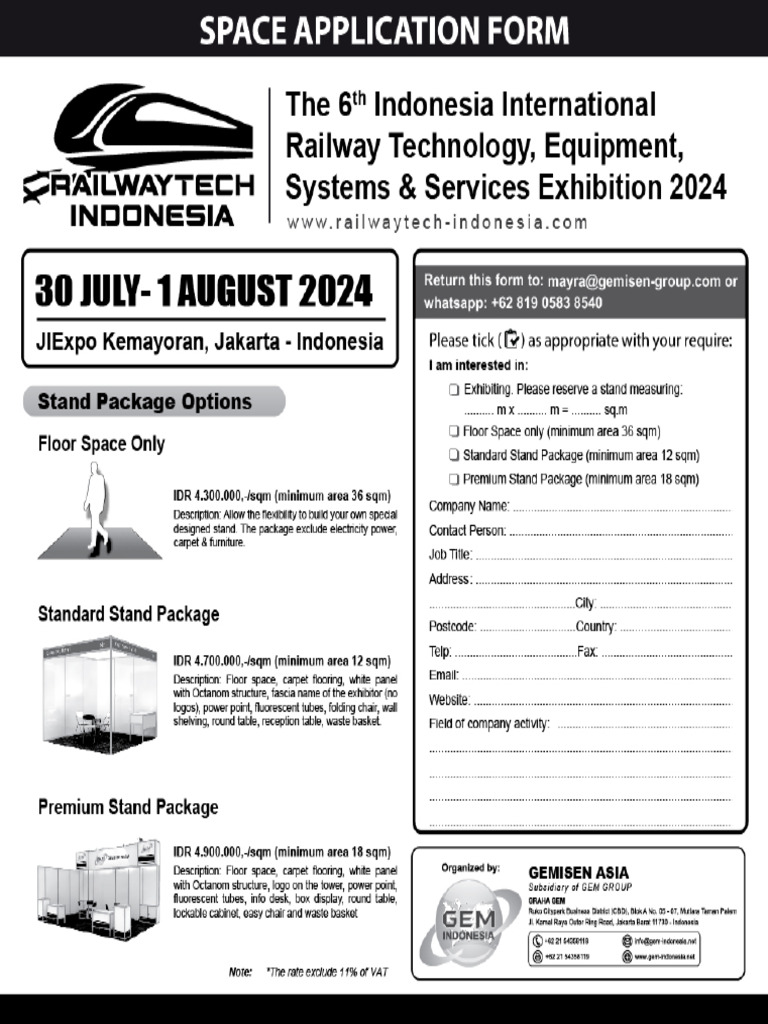 Application Form RailwayTech 2024 - Idr | PDF
