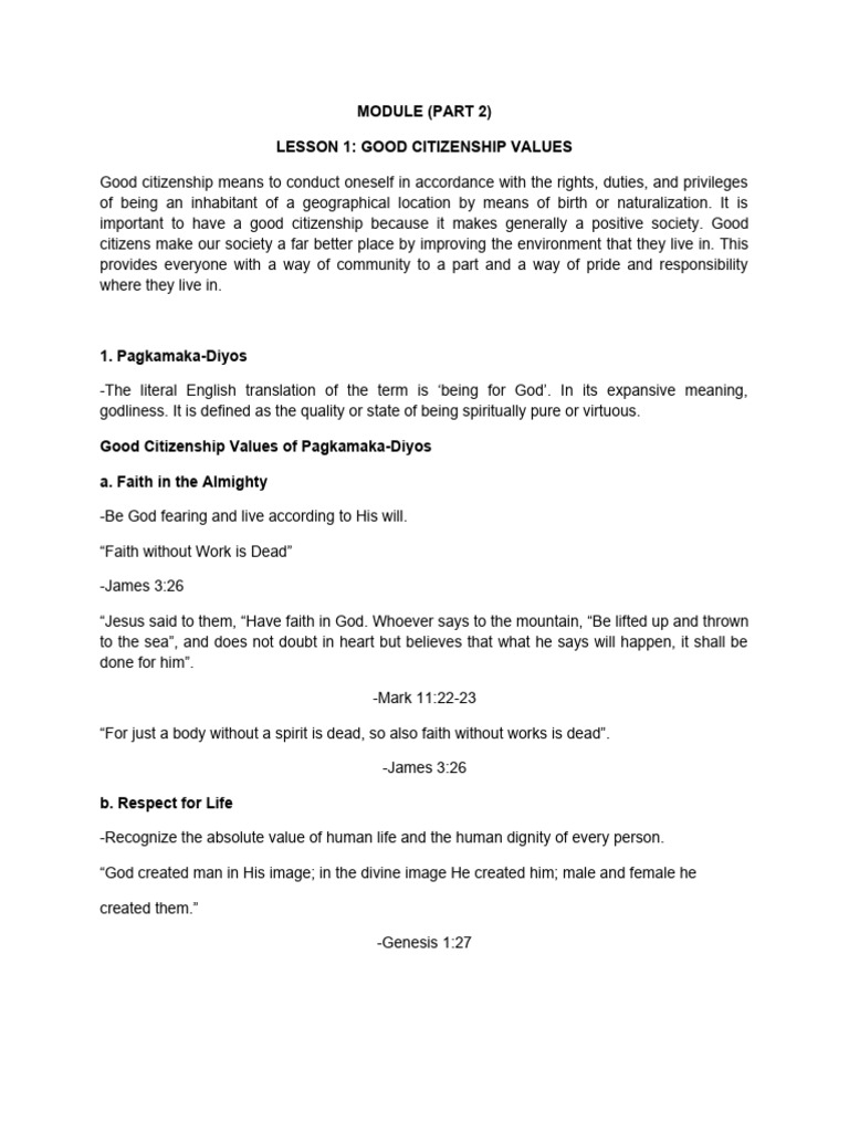 Good Citizenship Values NSTP | PDF | Love | Divinity