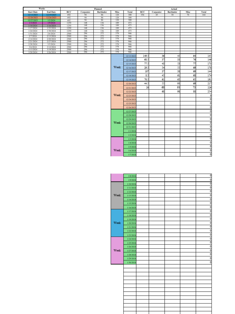 Weekly Project Resource Allocation | PDF