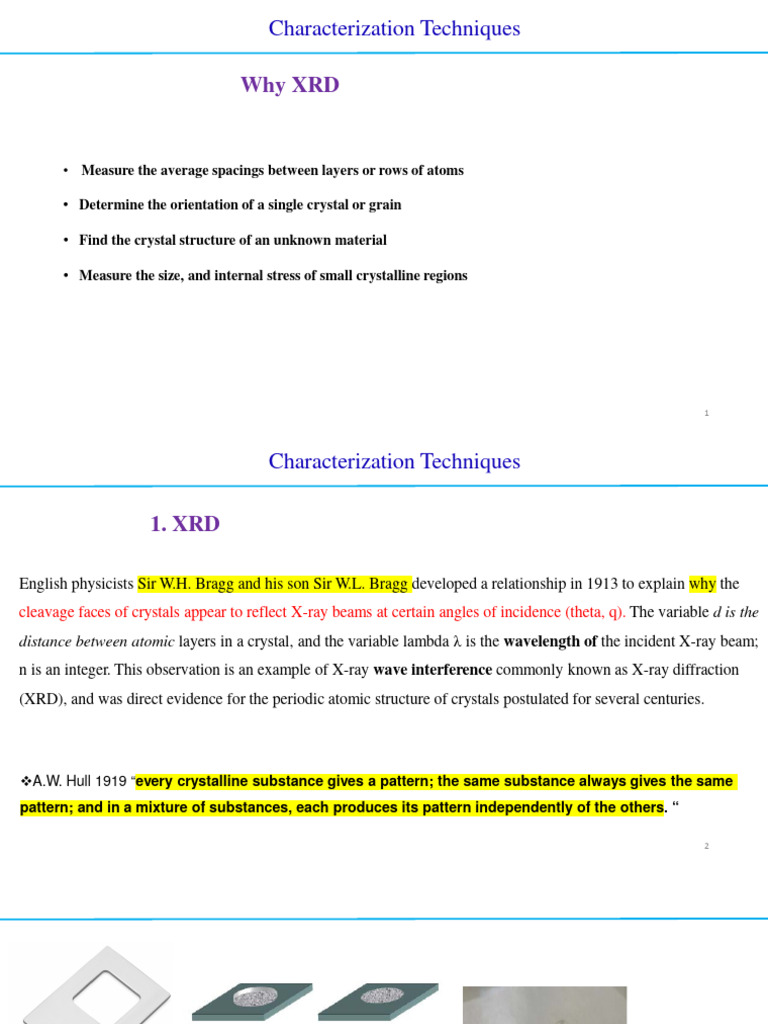 XRD 1 | PDF | X Ray Crystallography | Physical Sciences