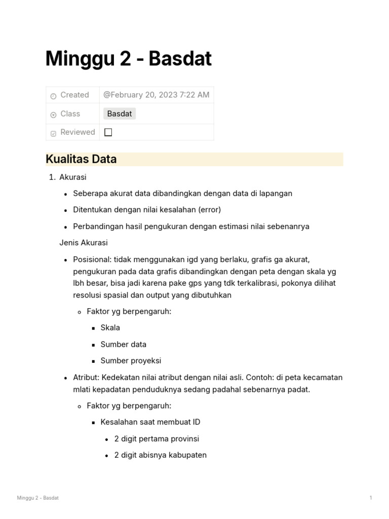 Basis Data Dan Infrastruktur Data Spasial - 2 | PDF