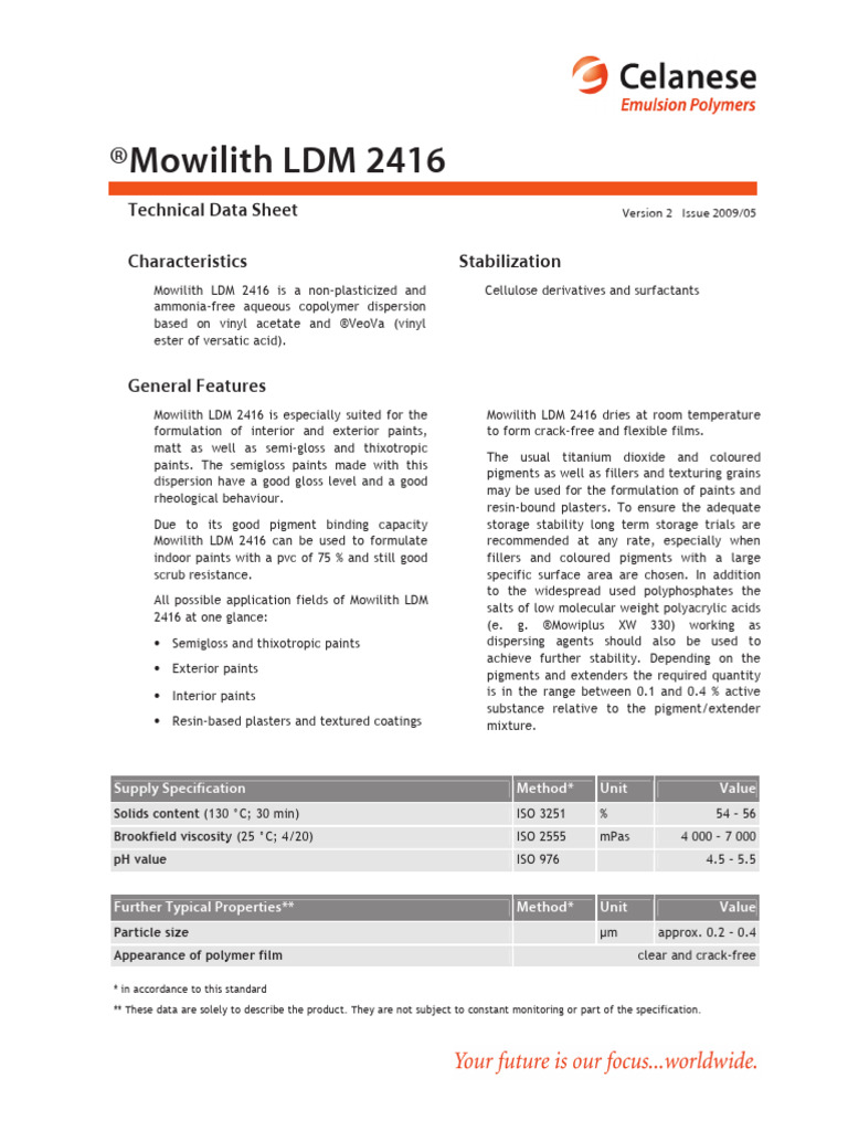 Mowilith LDM 2416 | PDF | Paint | Polyvinyl Chloride
