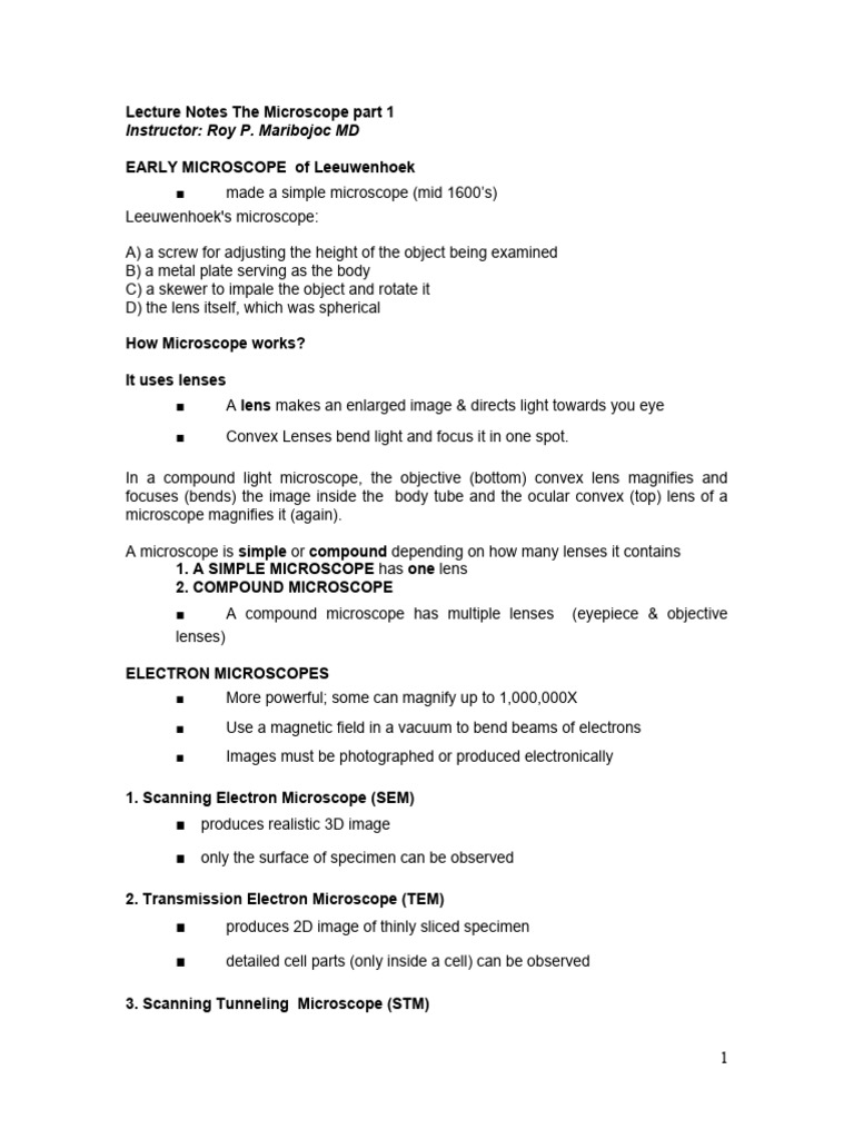 The Microscope | PDF | Microscope | Electron Microscope