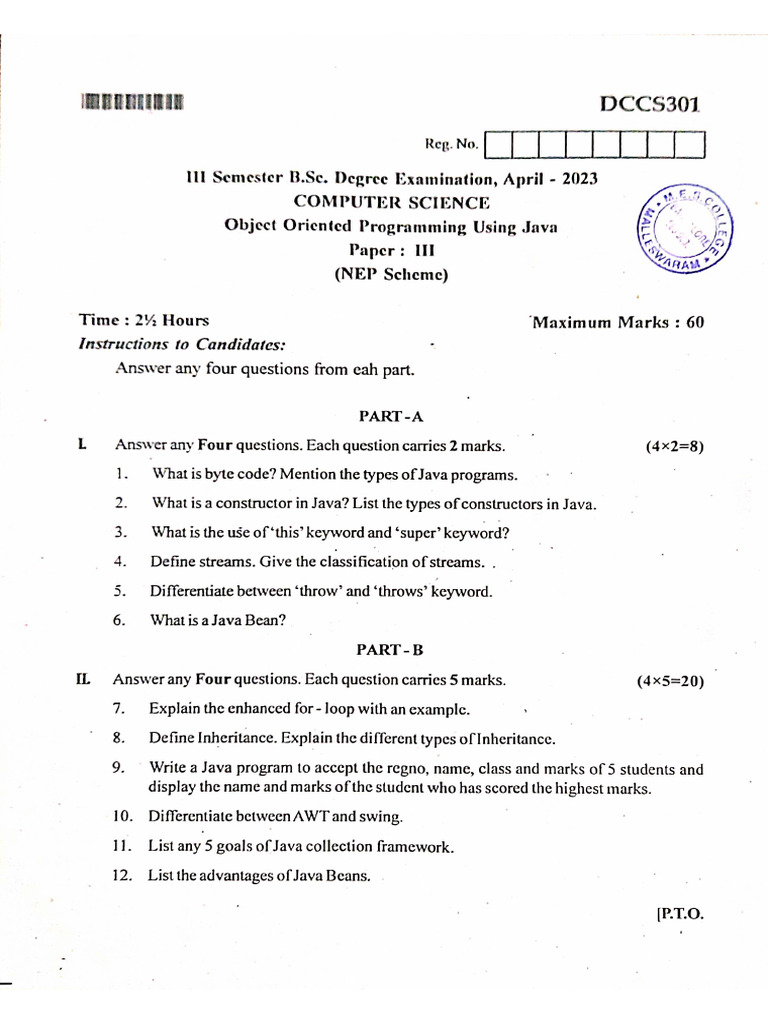 Iii Sem Nep Computer Science Dccs301 Pdf 