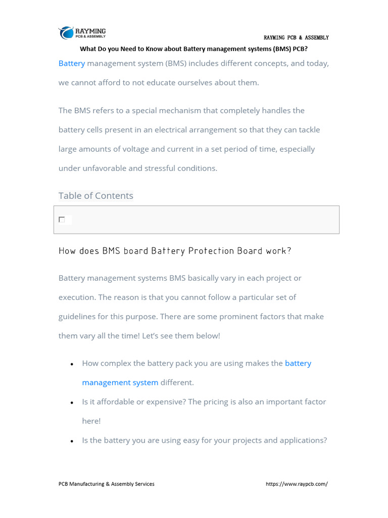 What Do You Need To Know About Battery Management Systems (BMS) PCB ...