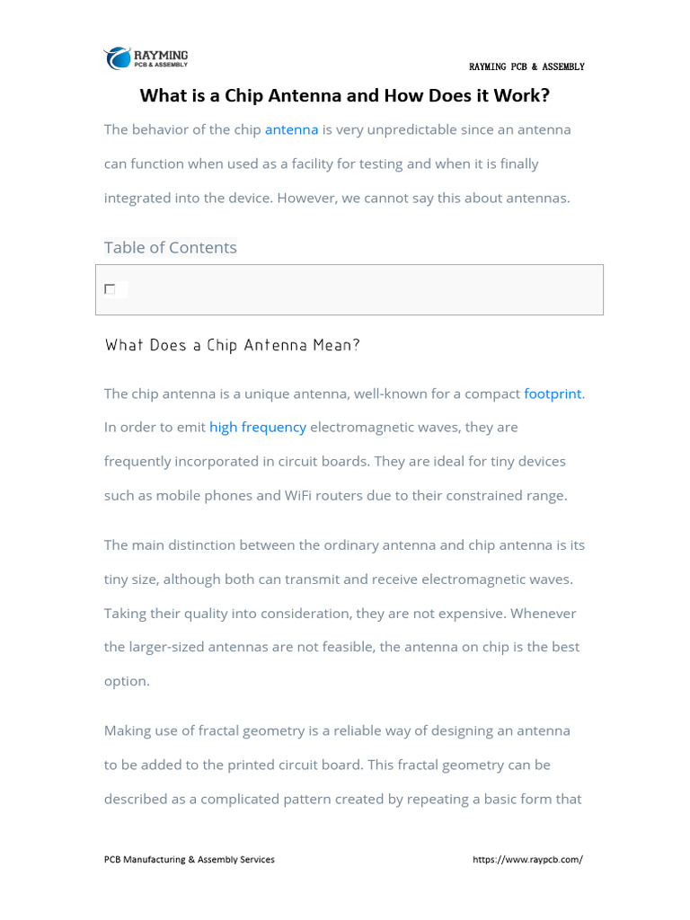 What Is A Chip Antenna and How Does It Work | PDF | Antenna (Radio ...