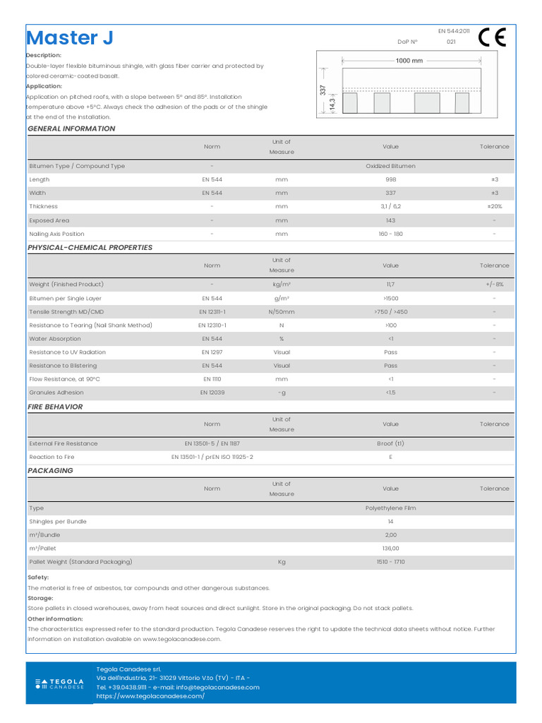 Master - J Data Sheet | PDF | Roof | Secondary Sector Of The Economy