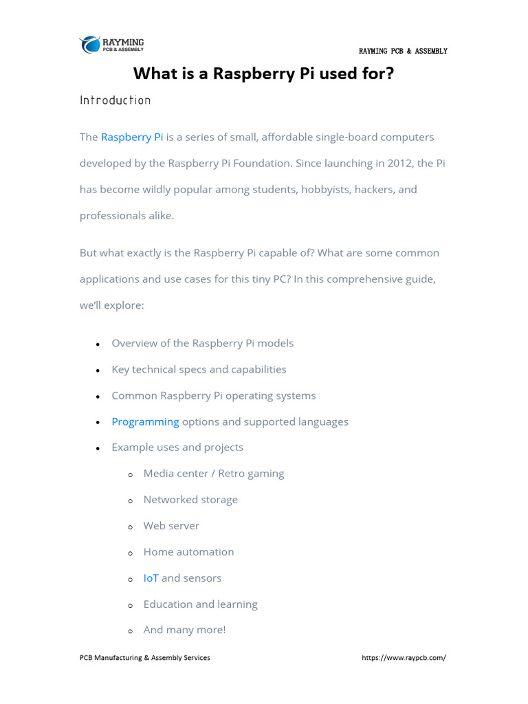 What Is A Raspberry Pi Used For | PDF | Raspberry Pi | Linux Distribution